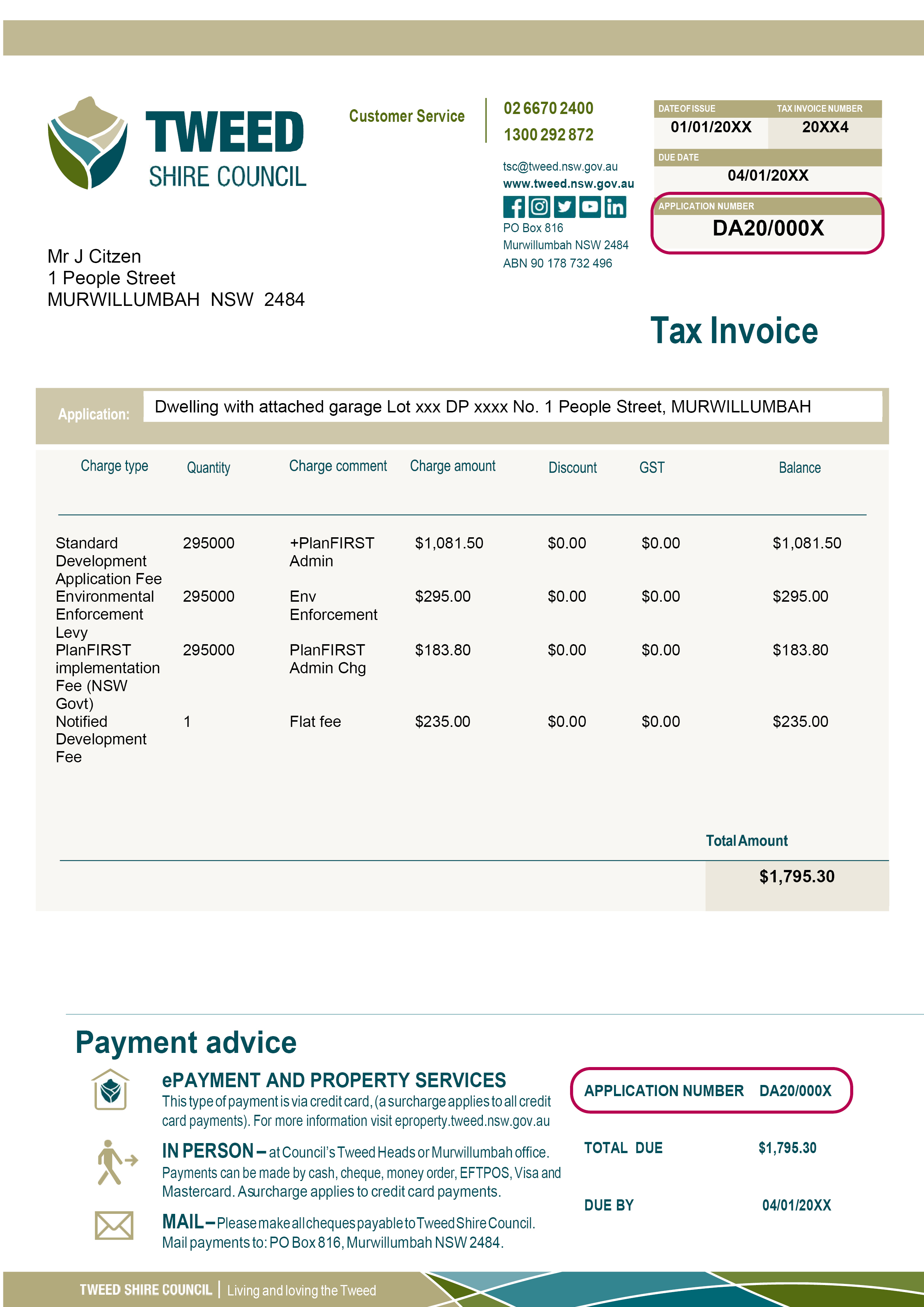 Tweed Shire Council - Application Payment